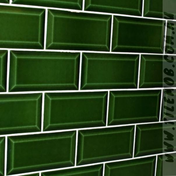 VICTORIAN-GREEN GLOSS BEVEL SUBWAY - 75x150mm | The Tile Mob